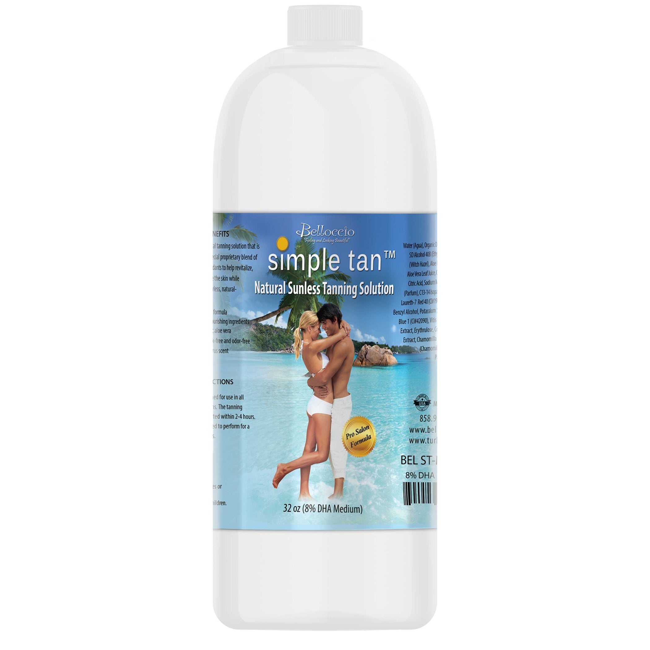 1 Quart of Simple Tan Salon Tanning Solution 8% Dha — TCP Global