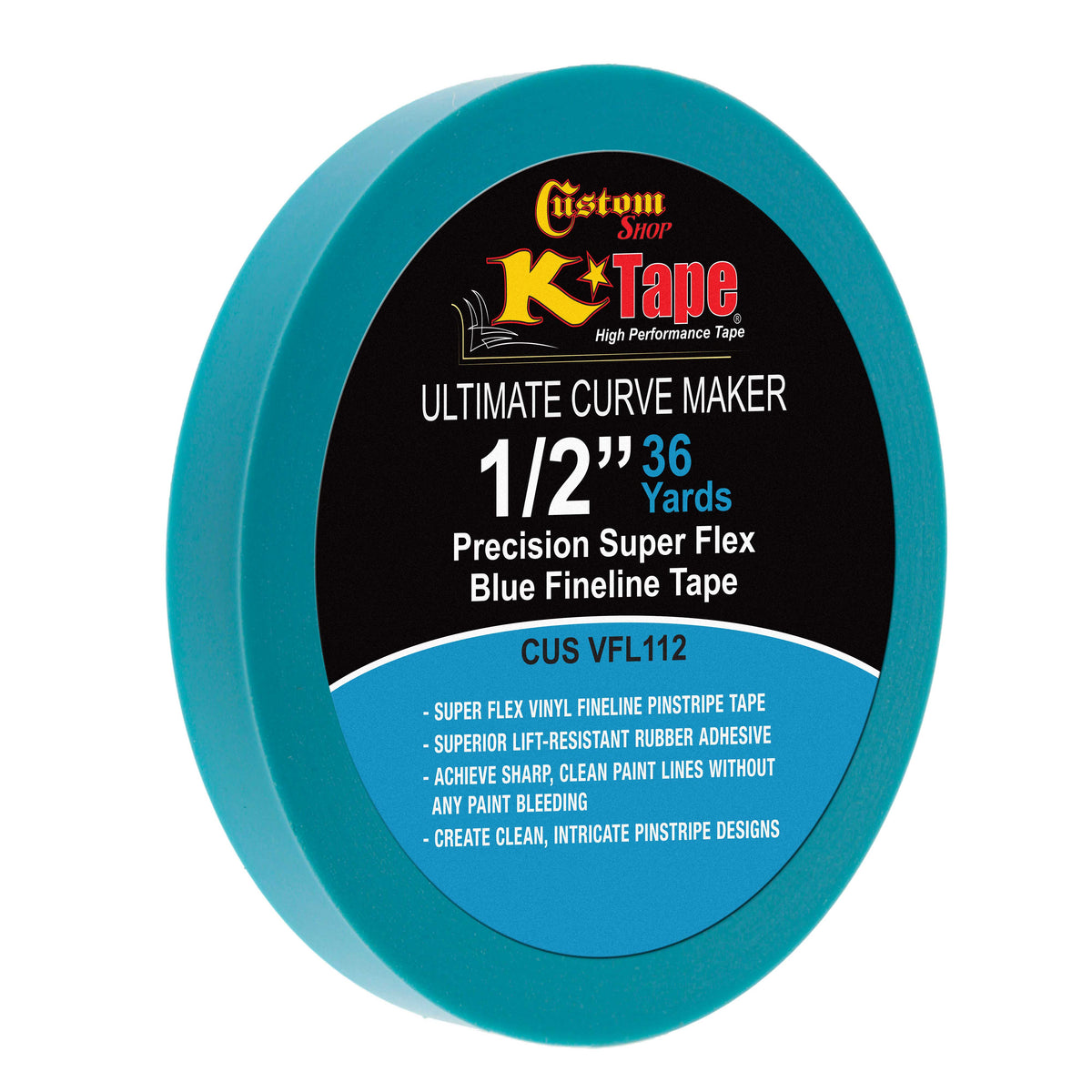 Vinyl Fineline Pinstripe Tape, Blue 1/2" x 36 Yard Roll - Create Sharp ...