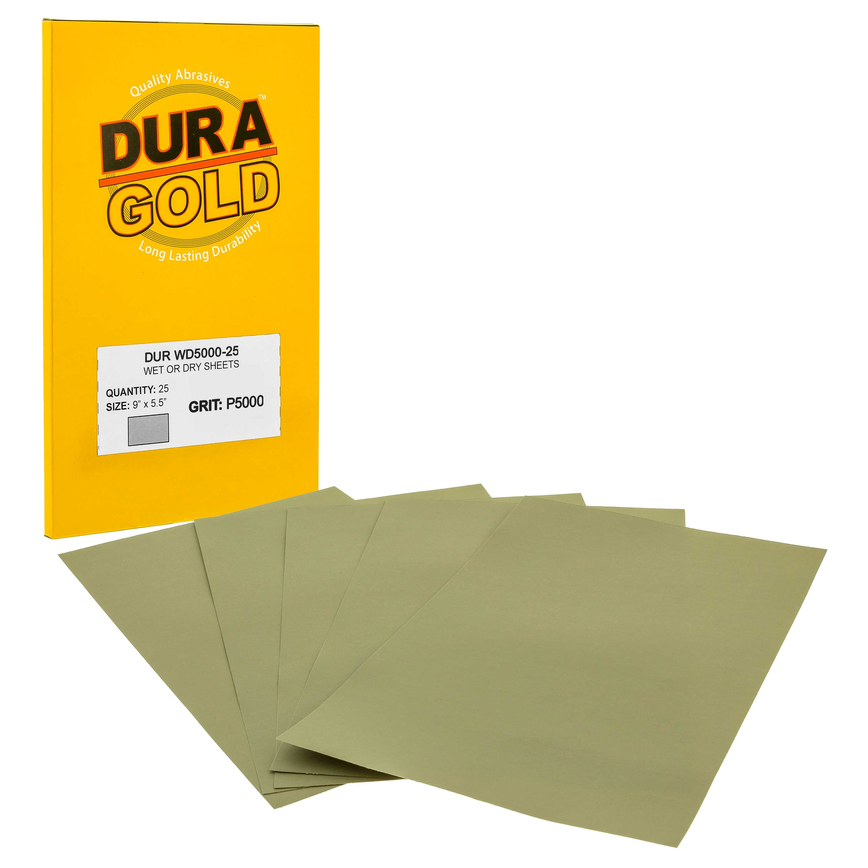 Premium 5000 Grit Wet or Dry Sandpaper Sheets, 5-1/2" x 9", Box of 25 ...