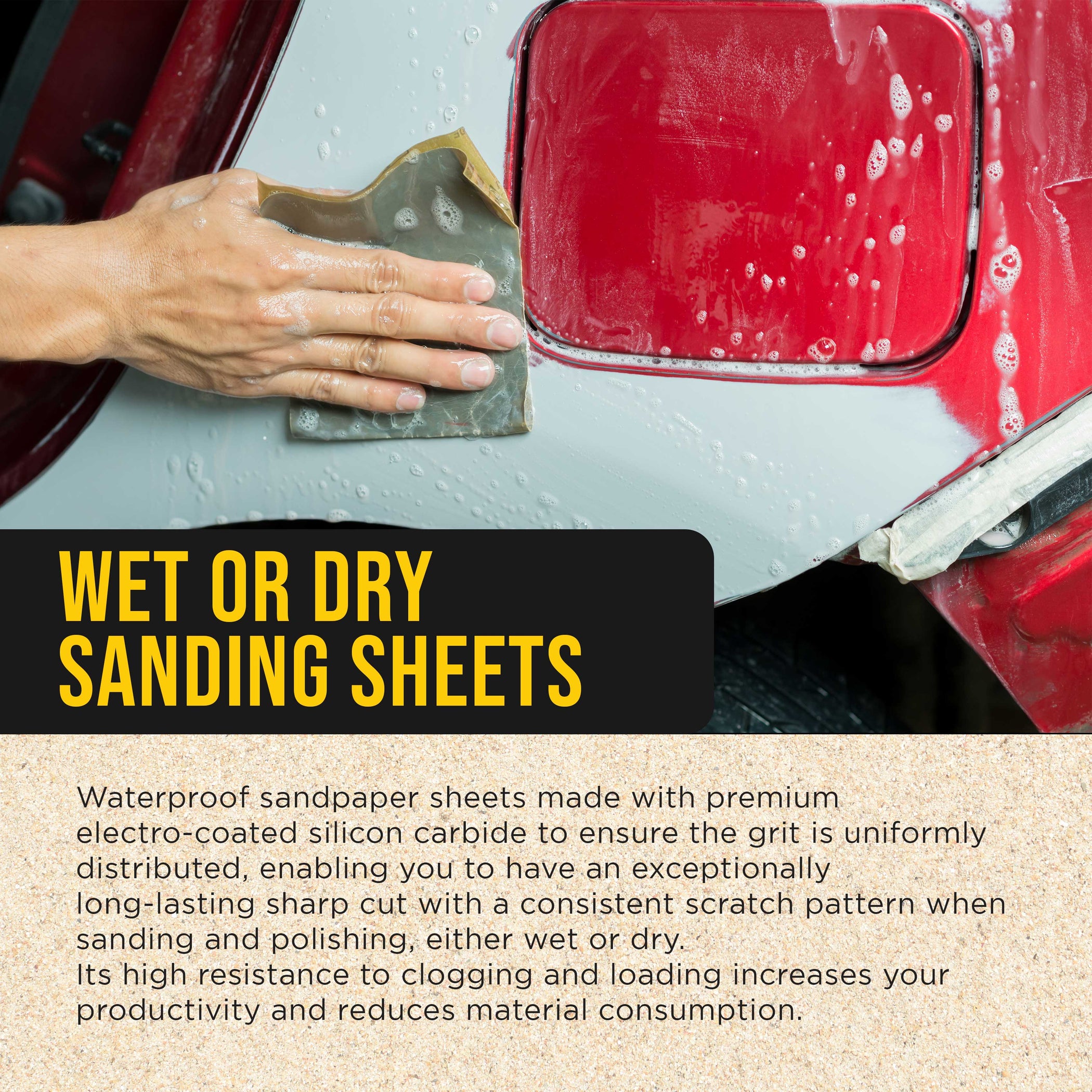 Premium 5000 Grit Wet or Dry Sandpaper Sheets, 5-1/2