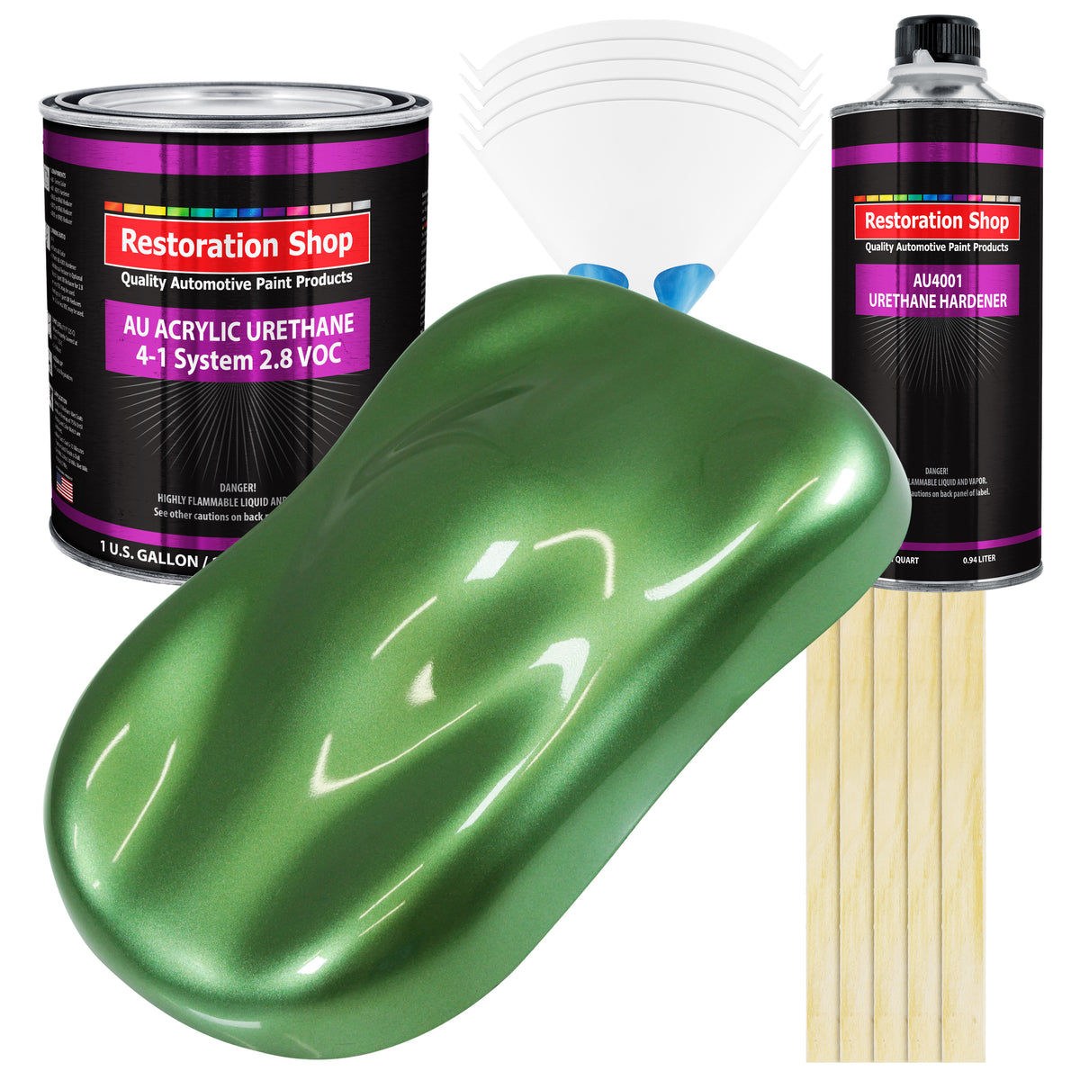 Medium Green Metallic Acrylic Urethane 1-Gallon Kit — TCP Global