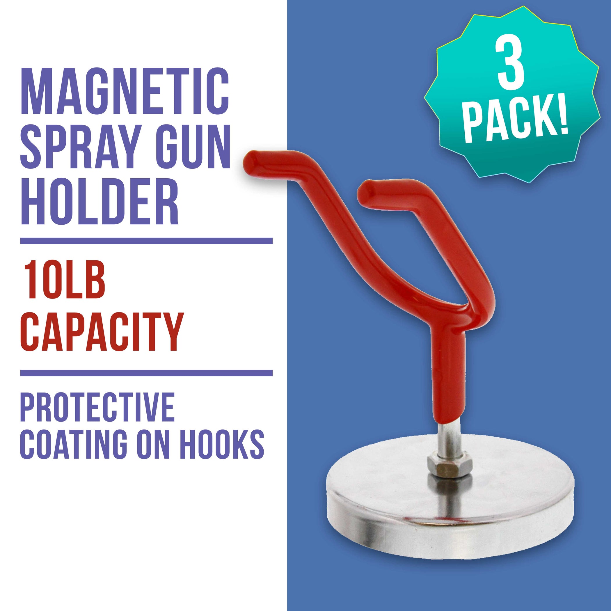 Magnetic Spray Gun Hook For Devilbiss, Sata, Iwata,Etc (Pack of 3 ...