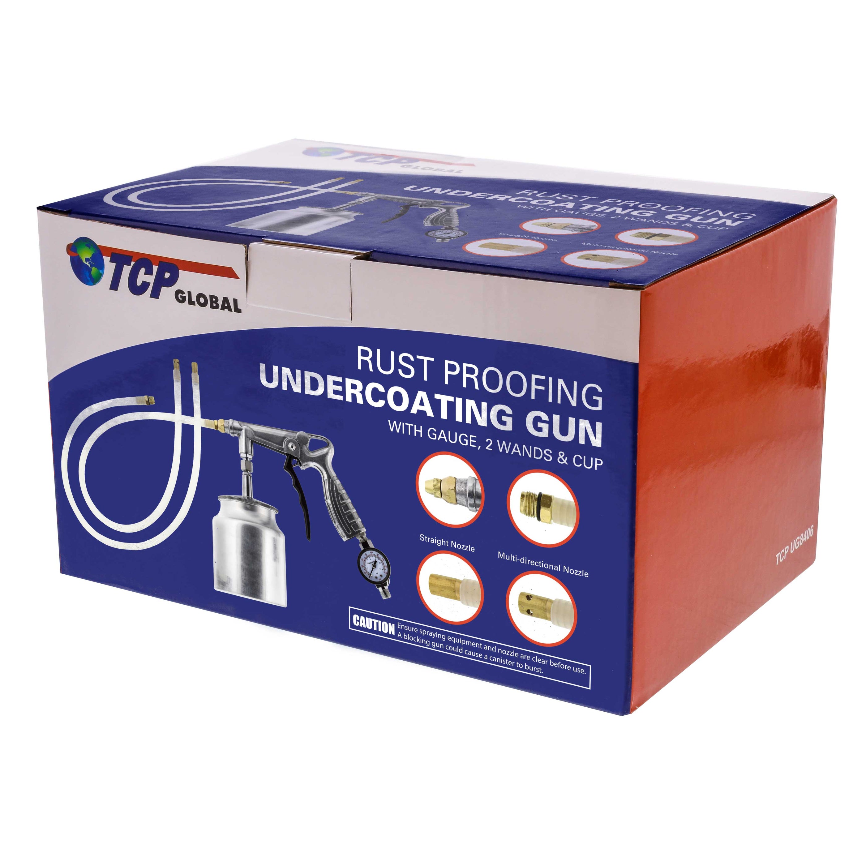 Pneumatic Air Undercoating Gun With Suction Feed Cup With Gauge — TCP ...