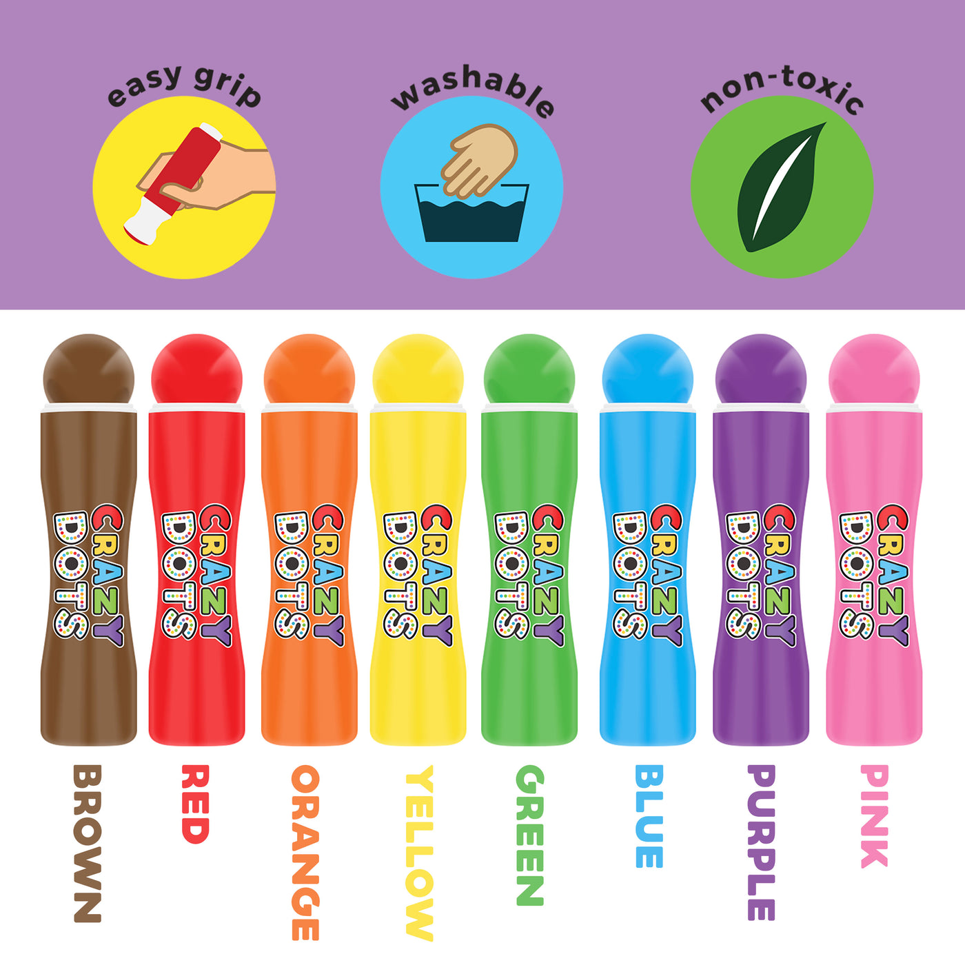 8 Color Crazy Dots Markers - Washable Paint Marker daubers — TCP Global