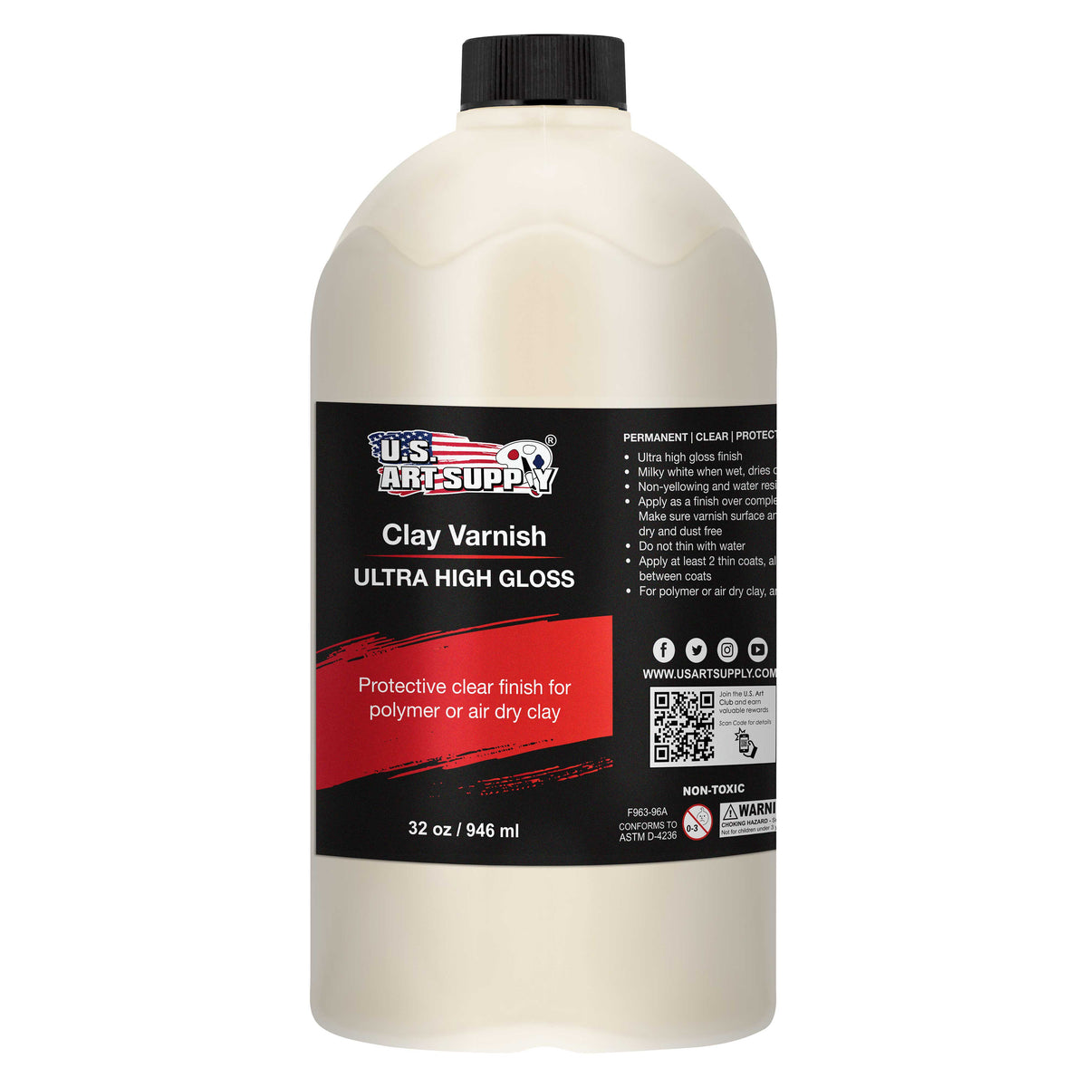 32 oz High Gloss Clear Acrylic Topcoat & Air Dry Clay Varnish - Acryli ...