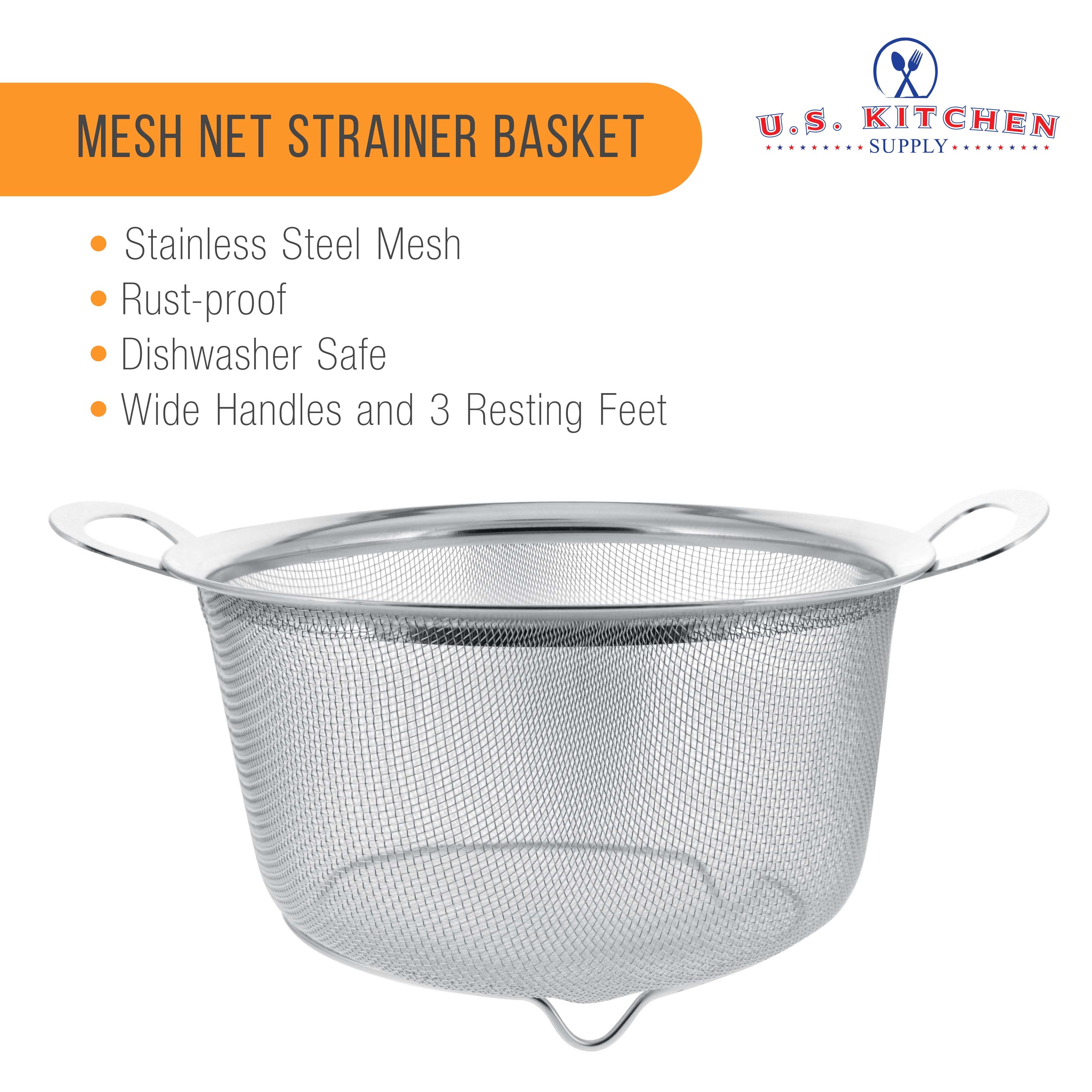 3 Quart Mesh Net Strainer Basket A Wide Rim — TCP Global