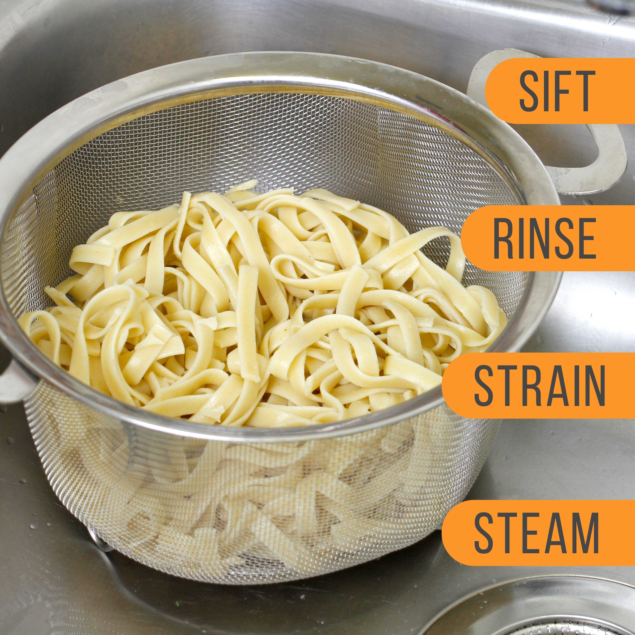 3 Quart Mesh Net Strainer Basket A Wide Rim — TCP Global